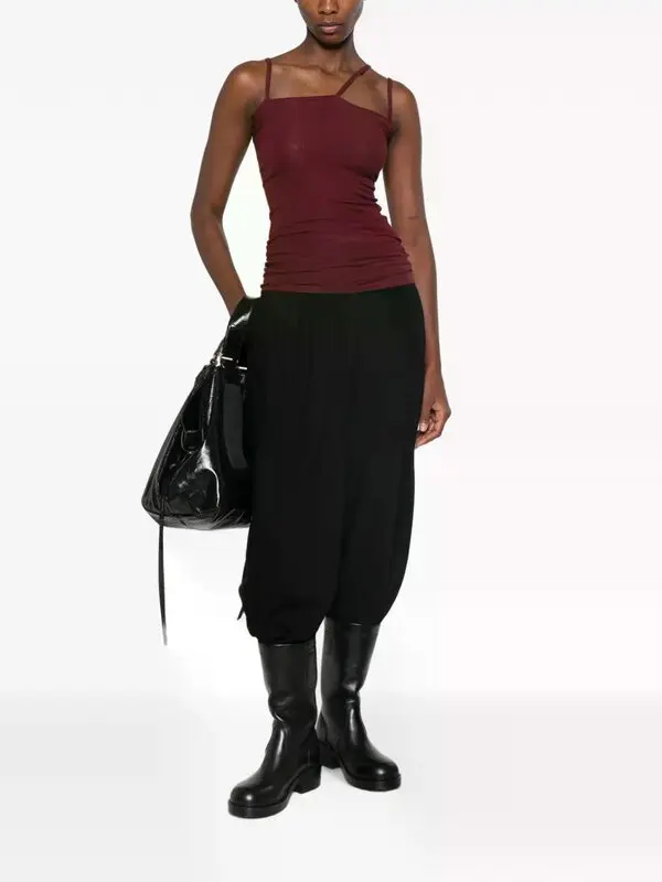 BASERANGE Ribbed Asymmetric Tank Top - Red
