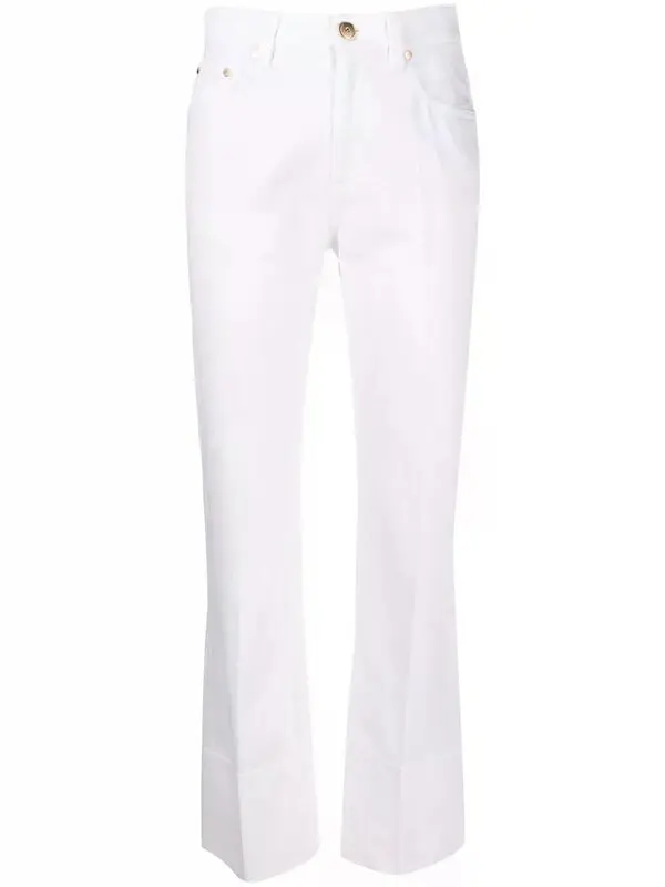 Brunello Cucinelli High-waisted Flared Jeans With Turn-up Hem