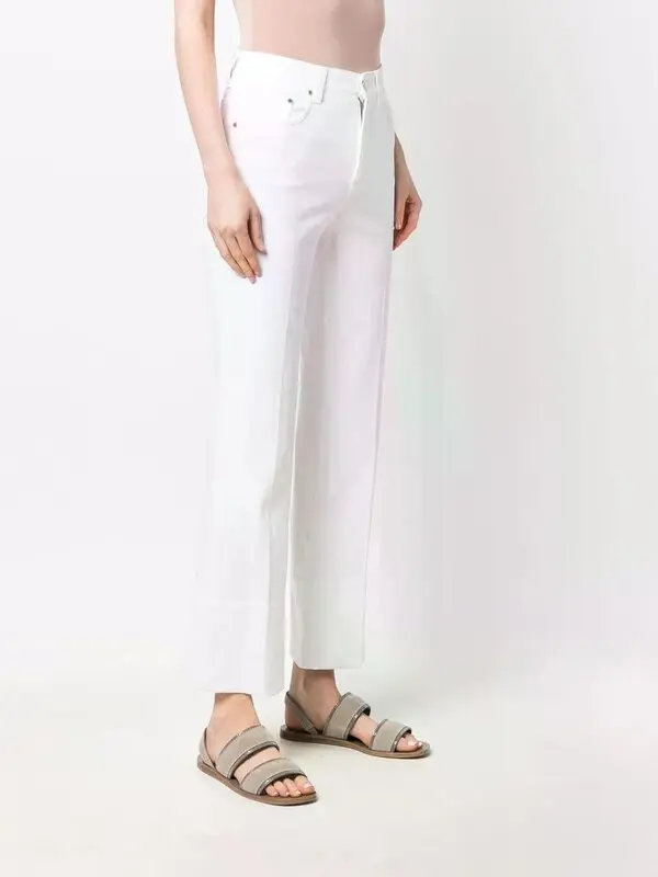 Brunello Cucinelli High-waisted Flared Jeans With Turn-up Hem