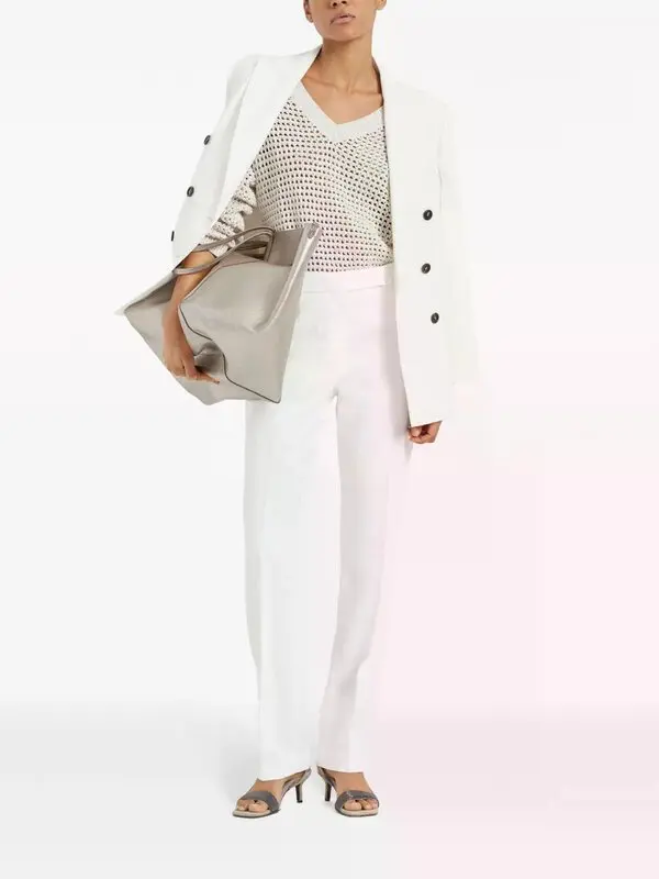 Brunello Cucinelli Cotton Tailored Straight Trousers