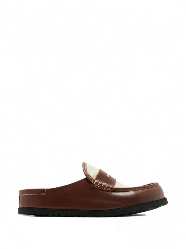 BIRKENSTOCK Naples Canvas Leather-trim Loafer - Brown