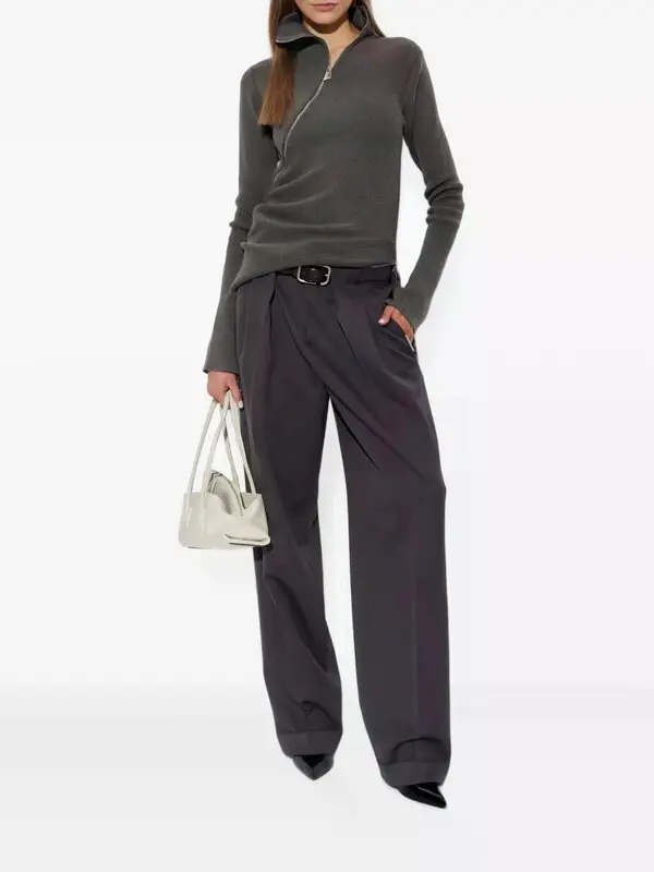 Attico Zip-detail Ribbed Sweater