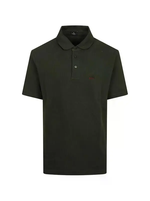 Etro Pegasus-embroidered Polo Shirt - Green