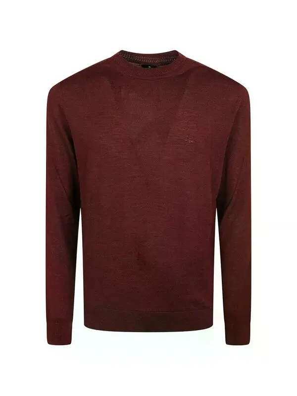 Etro Wool And Silk Sweater With Pegaso Embroidery - Red