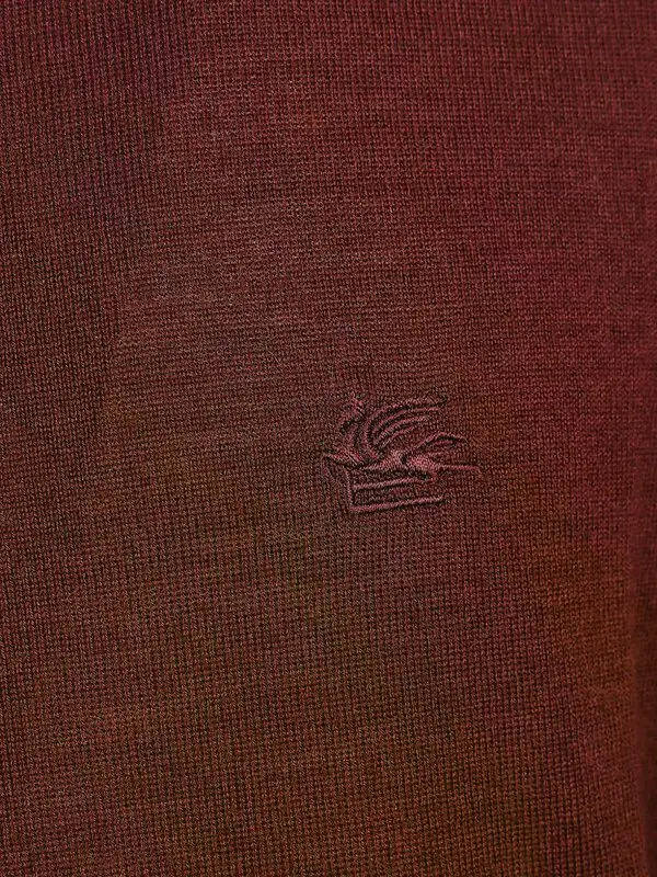 Etro Wool And Silk Sweater With Pegaso Embroidery