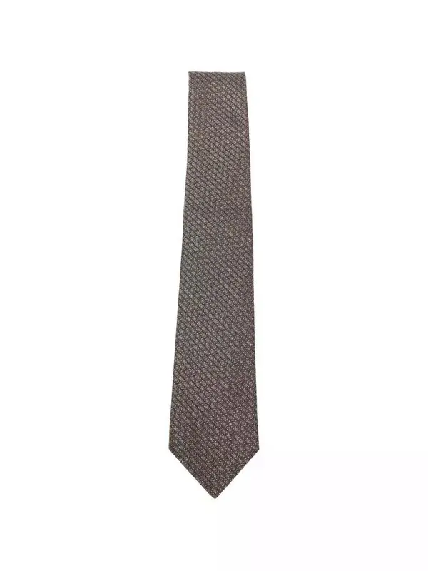 Canali Silk Micro-pattern Neck Tie - Brown