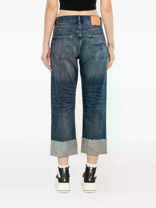 R13 Selvedge-cuff Whiskered Jeans