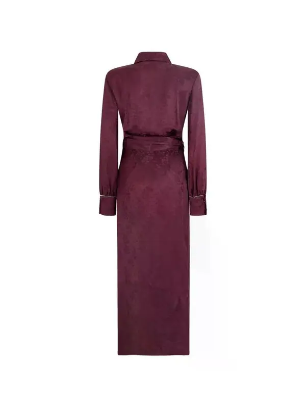 John Richmond Jacquard Pattern Rhinestone Embellished Maxi Dress
