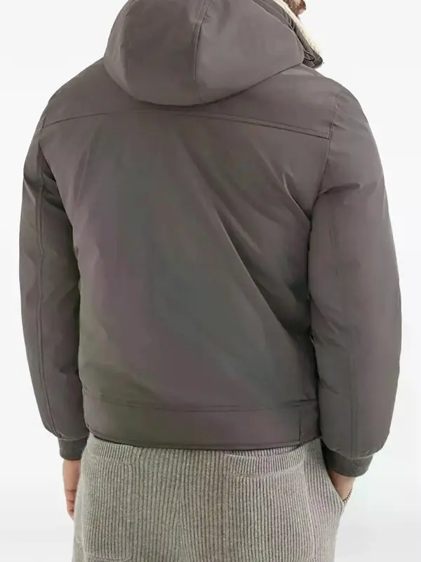 Brunello Cucinelli Stretch Bonded Nylon Down Jacket With Detachable Hood