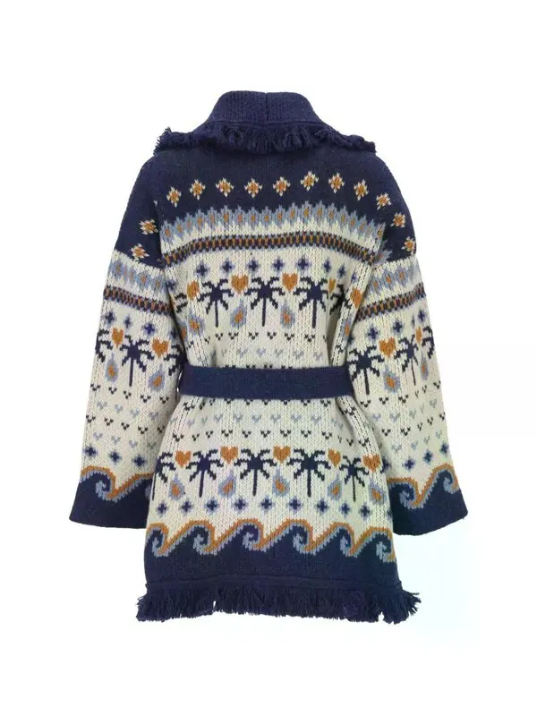 Alanui Fringe-trimmed Jacquard Cardigan