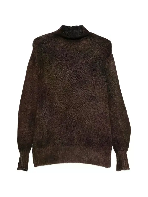 Avant Toi High-neck Rib-trimmed Sweater - Brown