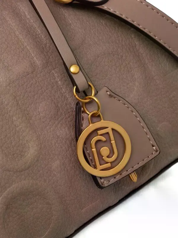 Liu Jo Embossed Logo Leather Satchel Bag