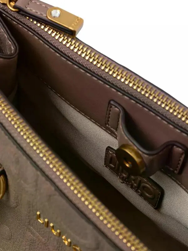 Liu Jo Embossed Logo Leather Satchel Bag