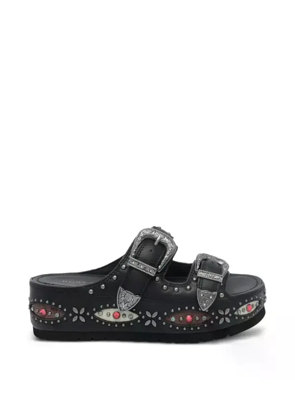 Kurt Geiger Stud-embellished Buckle-fastening Sandals - Black