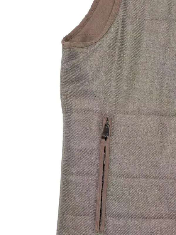 Corneliani Quilted-design Herringbone-pattern Gilet