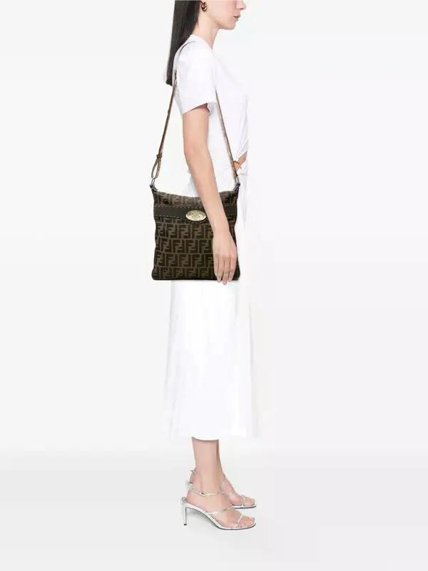 Fendi Zucca Canvas Selleria Crossbody Bag