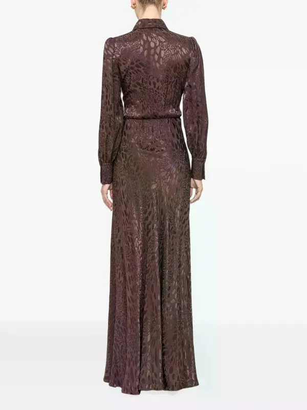 NISSA Leopard-print Viscose-blend Dress