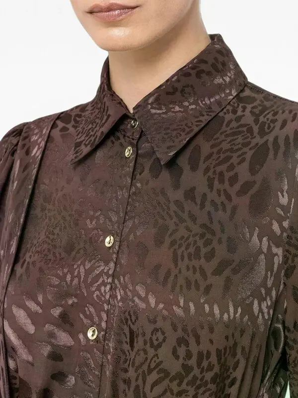 NISSA Leopard-print Viscose-blend Dress