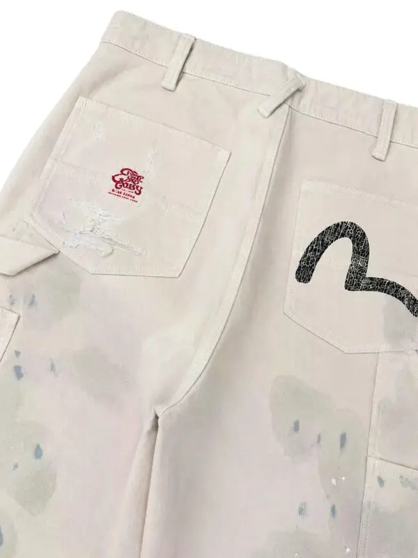 EVISU Distressed Double-knee Trousers