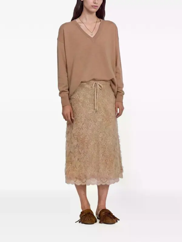 ERMANNO FIRENZE Lace-panelled Tie-fastening Sweater