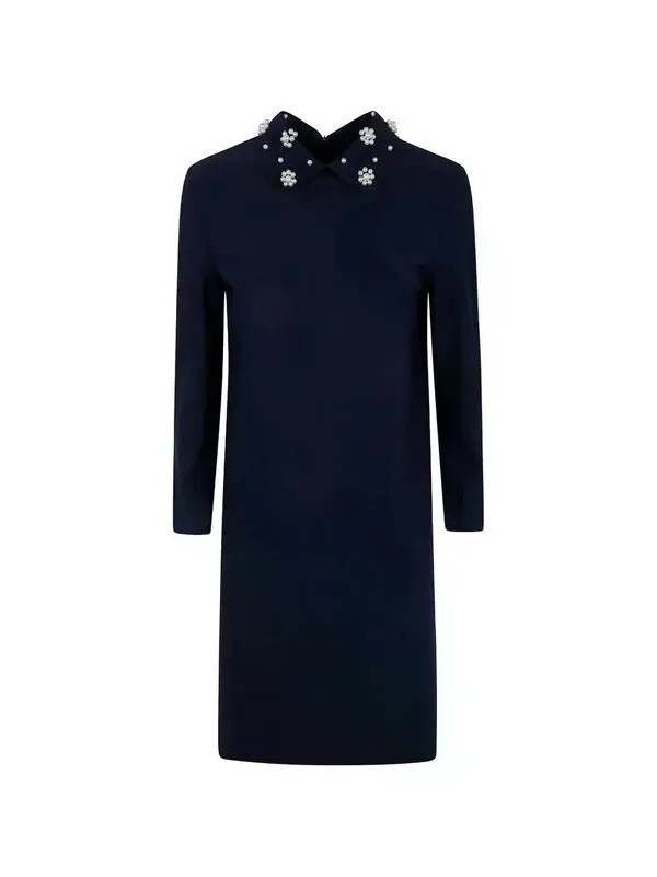 Chiara Boni La Petite Robe Leotie Embellished-collar Mini Dress - Blue