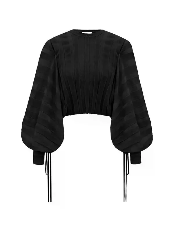 Zimmermann Valiant Pleated-sleeve Sweater - Black