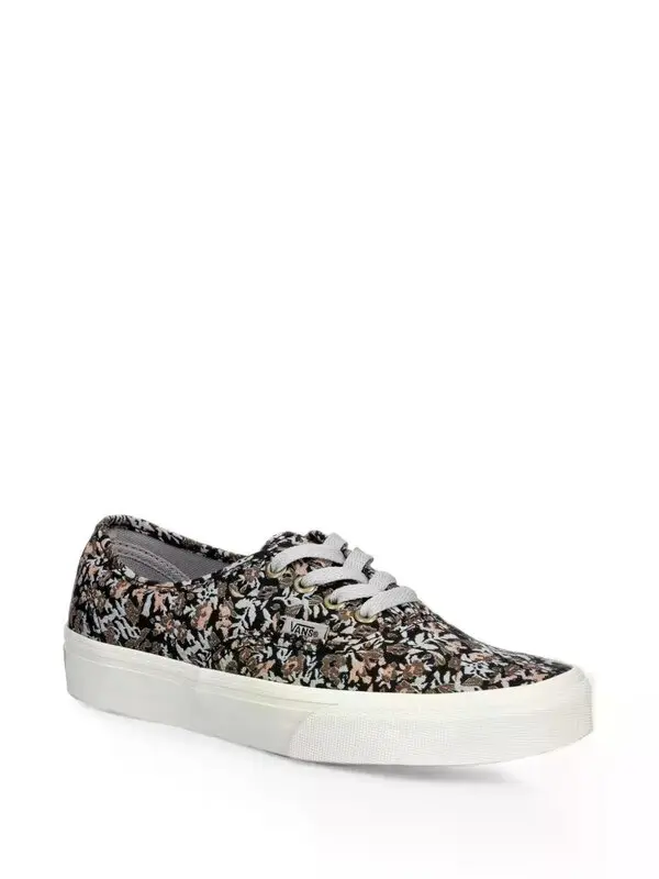 VANS Authentic Floral Print Lace-up Sneakers - Black