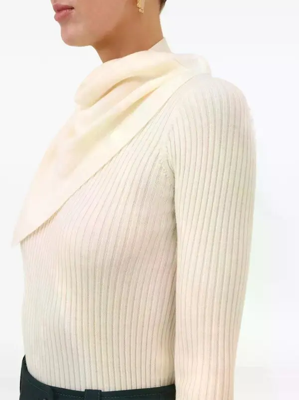 Zimmermann Valiant Scarf-detail Ribbed Sweater
