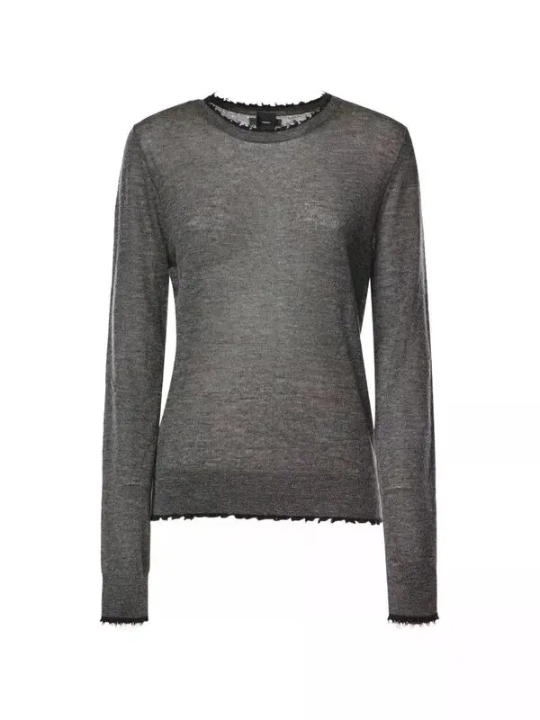 Pinko Frayed-edge Sweater - Grey