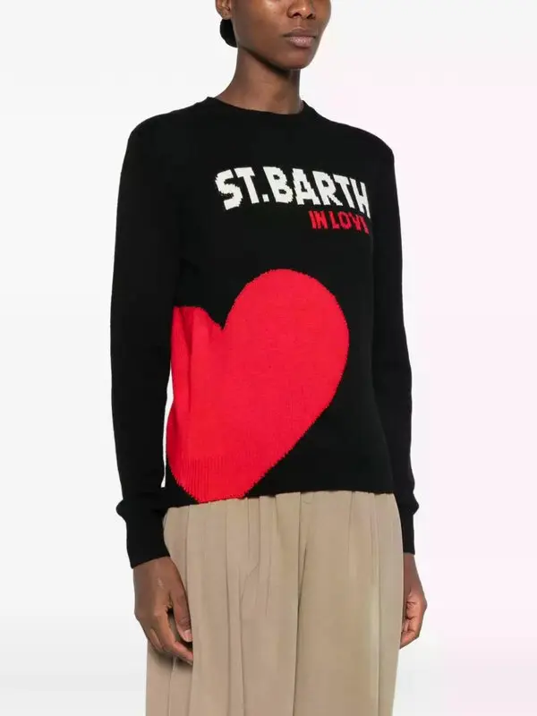 MC2 SAINT BARTH Heart Intarsia Crew Neck Sweater
