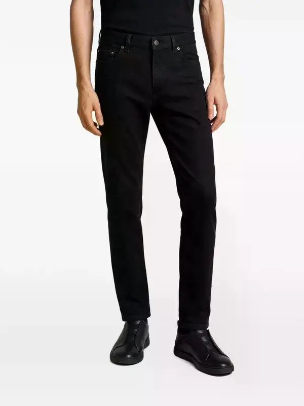 Zegna Logo-patch Jeans - Black