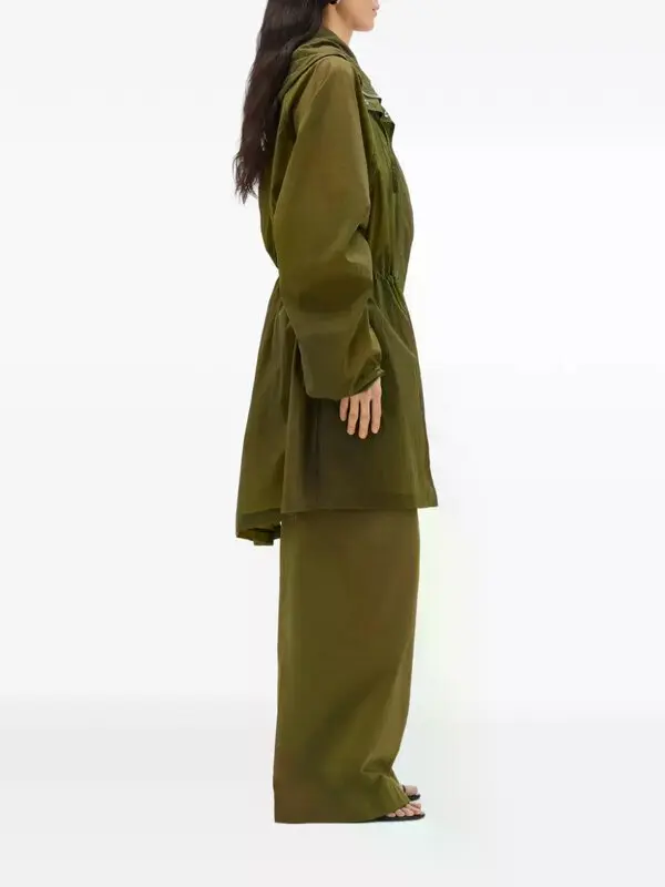 Another Tomorrow Adjustable-waist Hooded Coat