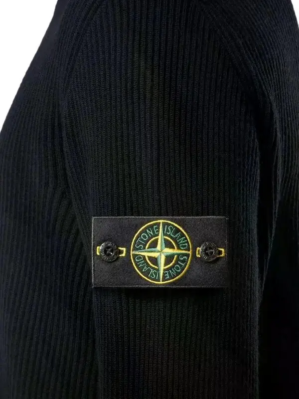 Stone Island Ribbed-knit Zip-up Cardigan