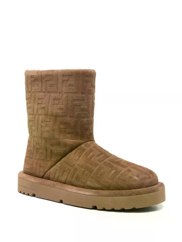 Fendi Ff-motif Suede Boots