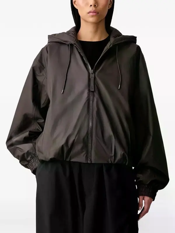 Rains Hooded Zip-up Jacket - Brown