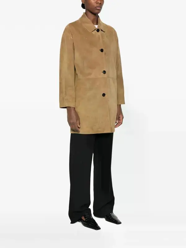 THE ROW Damir Suede Button-up Coat