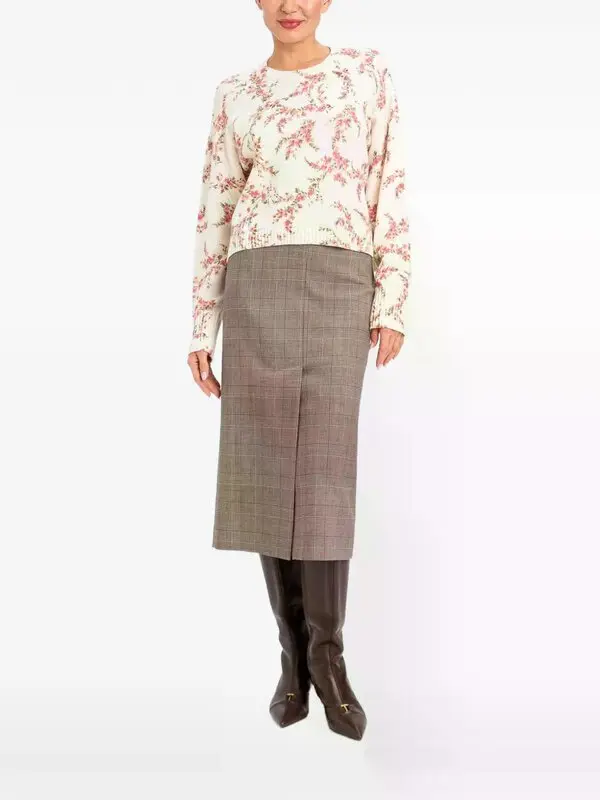 TWINSET Floral-print Sequin-embellished Sweater - Neutrals