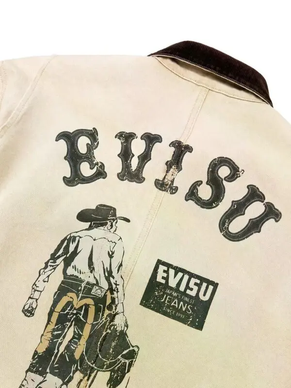EVISU Logo-print Canvas Coat
