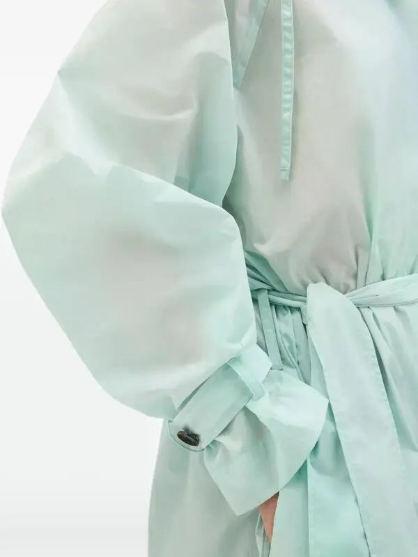 Another Tomorrow Belted Hooded Trench Coat