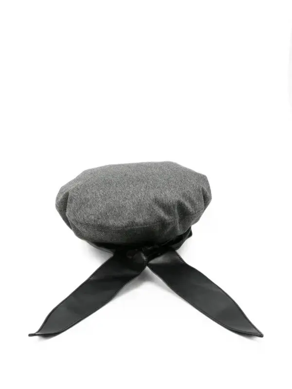 Emporio Armani Bow-detail Beret - Grey