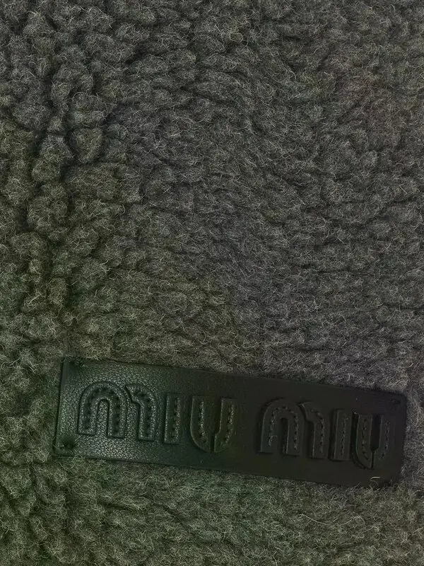 Miu Miu Teddy Texture Logo Patch Mini Skirt