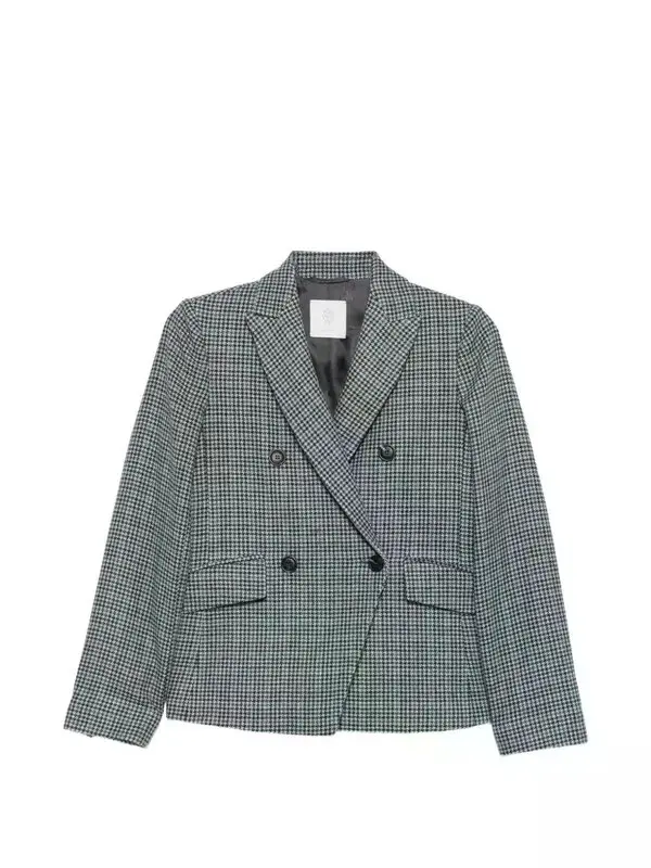 Eleventy Houndstooth Double-breasted Jacket - Blue