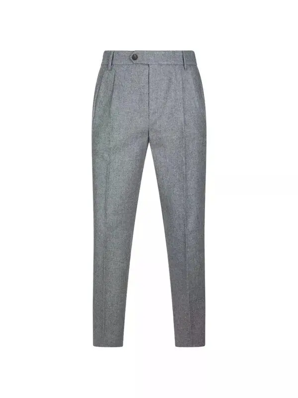Eleventy Pleated-detail Trousers - Grey