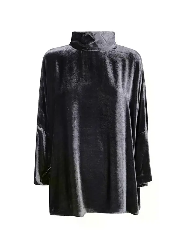 GENTRYPORTOFINO Velvet-effect High-neck Top