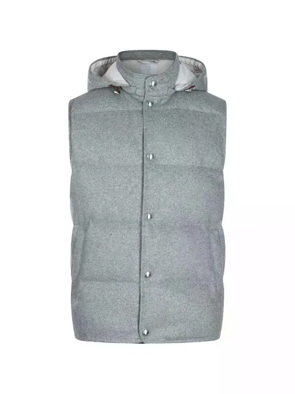 Eleventy Hooded Padded Gilet - Grey