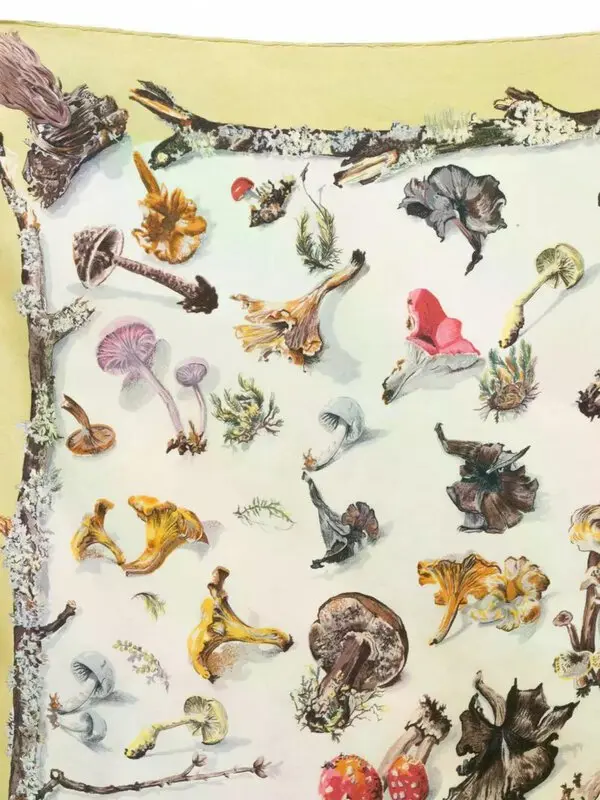Hermès Circa 1960 Champignons Scarf - Yellow