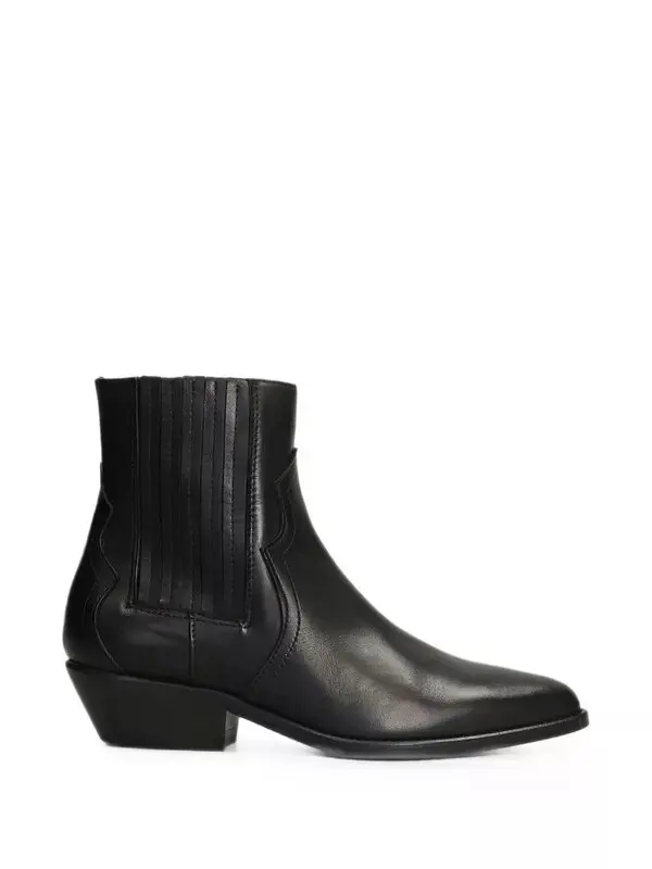 JULIE DEE Panelled Leather Boots - Black