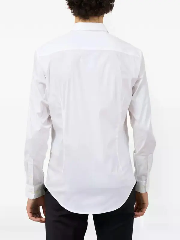 Emporio Armani Logo-embroidered Long-sleeve Shirt - White