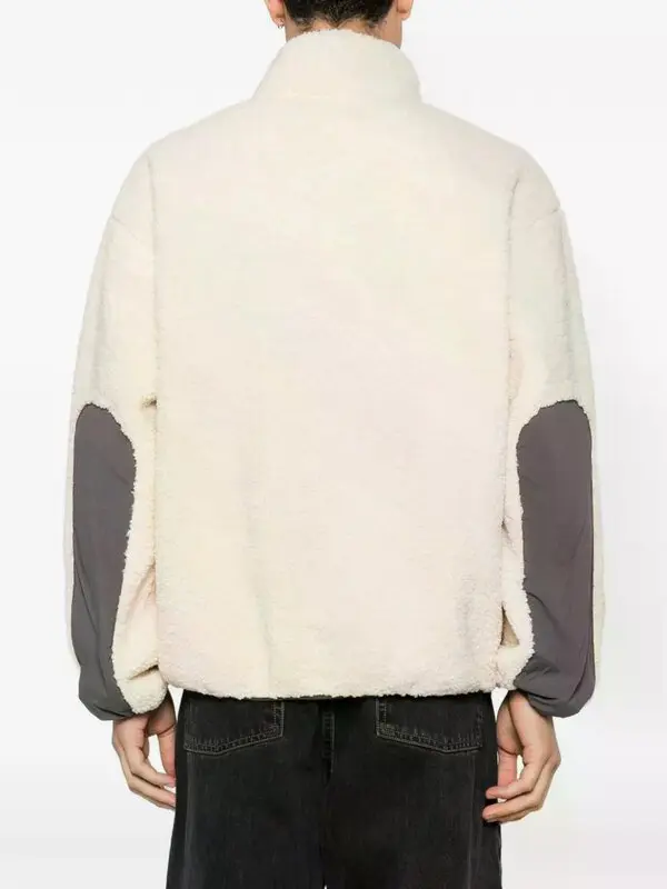 Maison Kitsuné Fleece-texture Panelled Jacket