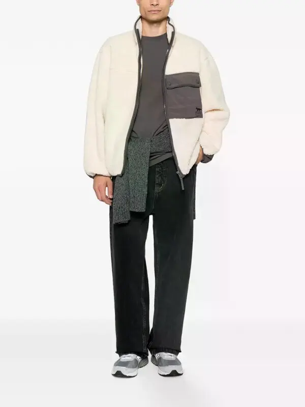 Maison Kitsuné Fleece-texture Panelled Jacket